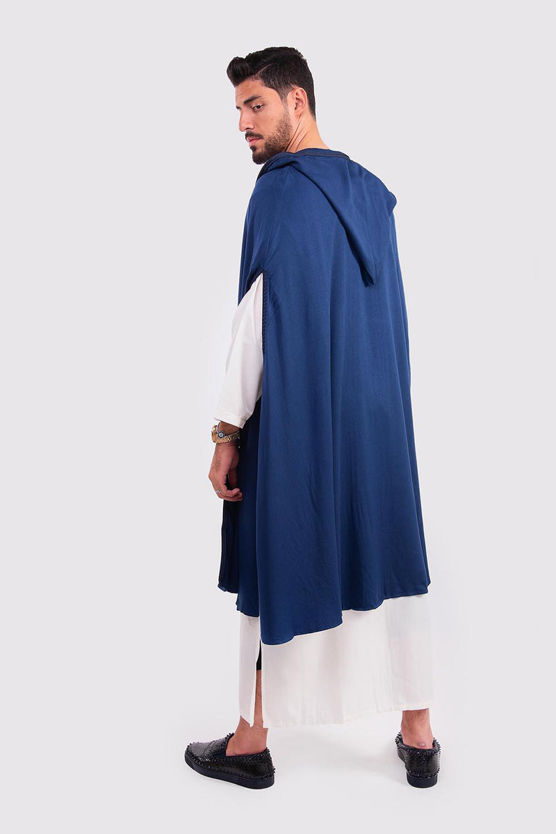 Dahab Men's Selham Hooded Cape in Marine Blue – Diamantine International